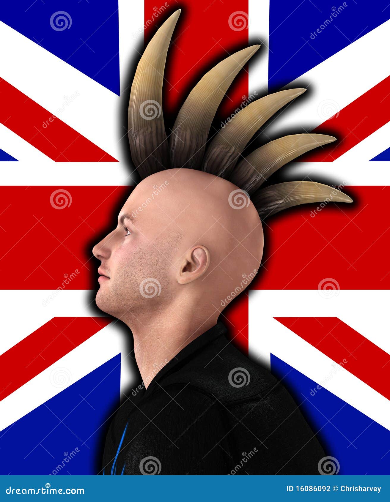 Punk Man stock illustration. Illustration of white, kingdom - 16086092