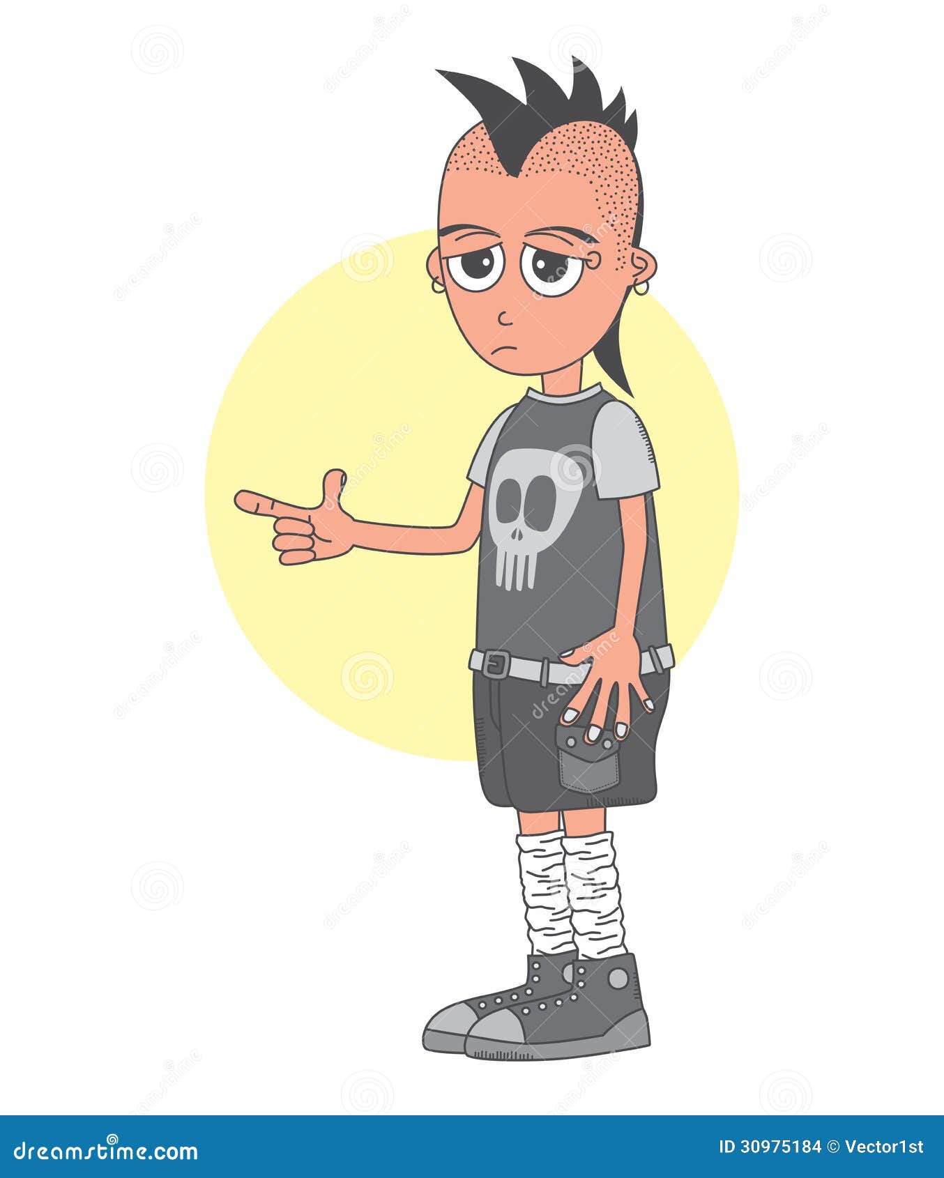 Punk man cartoon character stock vector. Illustration of punk - 30975184