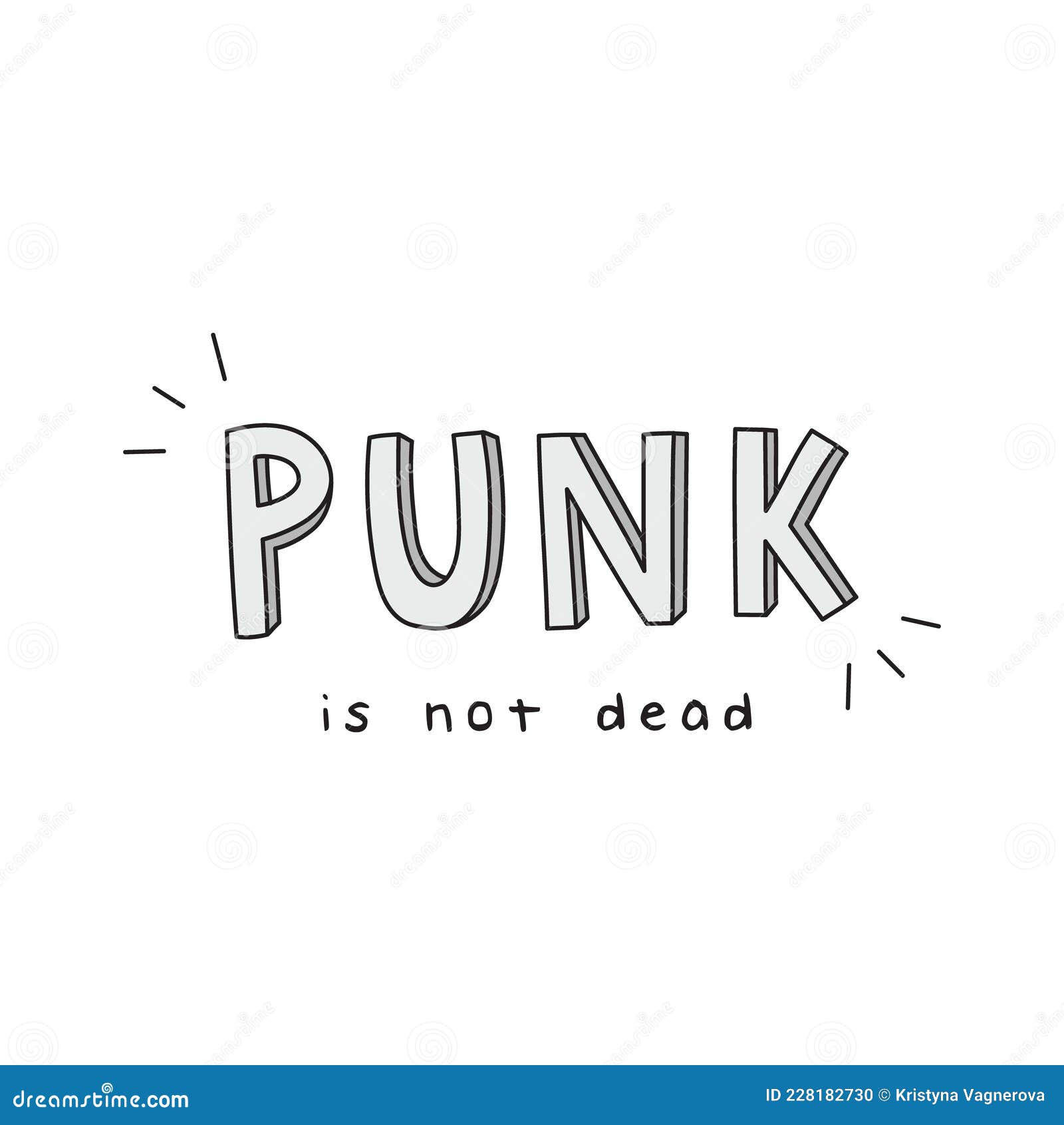 Punk is Not Dead Vector Illustration Writing Stock Vector ...