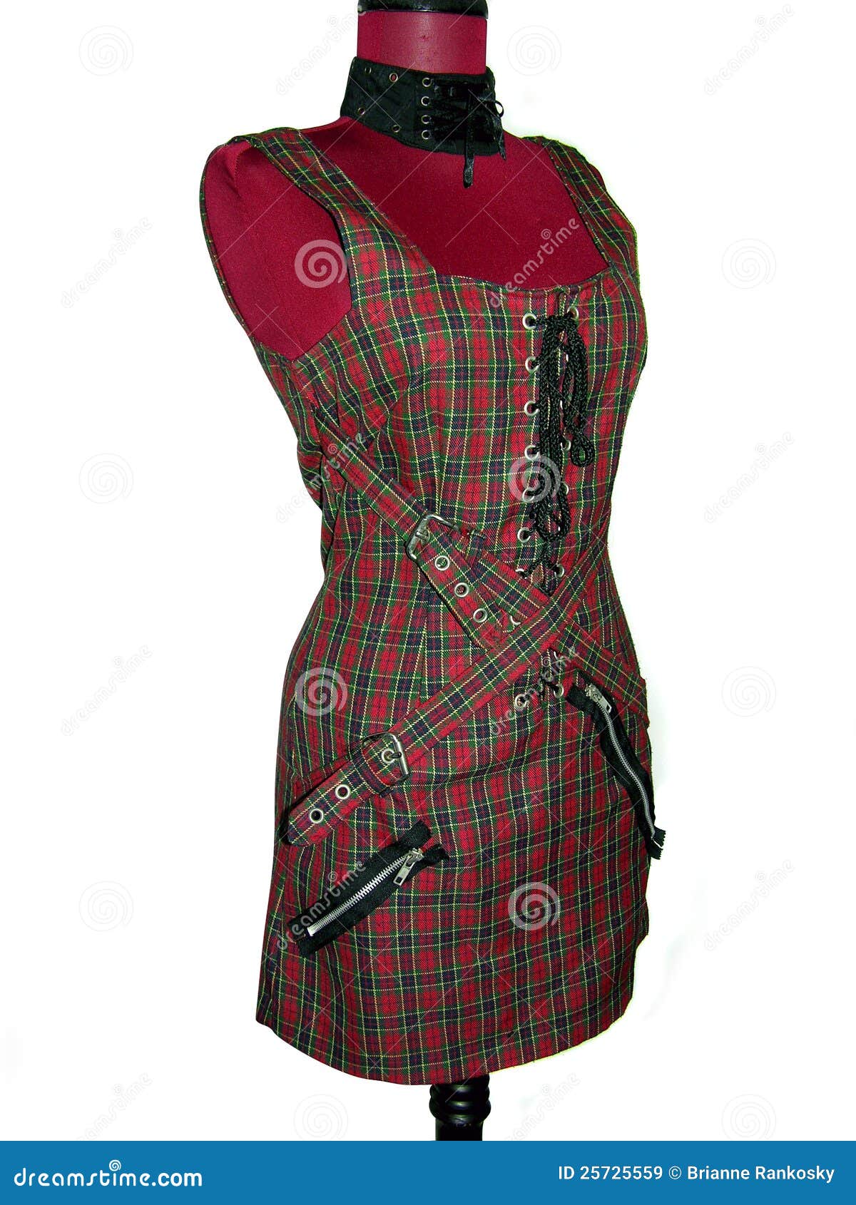 Punk Plaid Dress on Mannequin Stock Image - Image of mannequin, corset ...