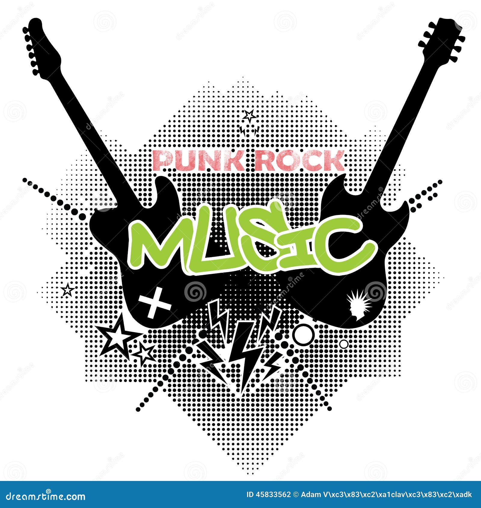 Punk rock background stock illustration. Illustration of vector - 45833562