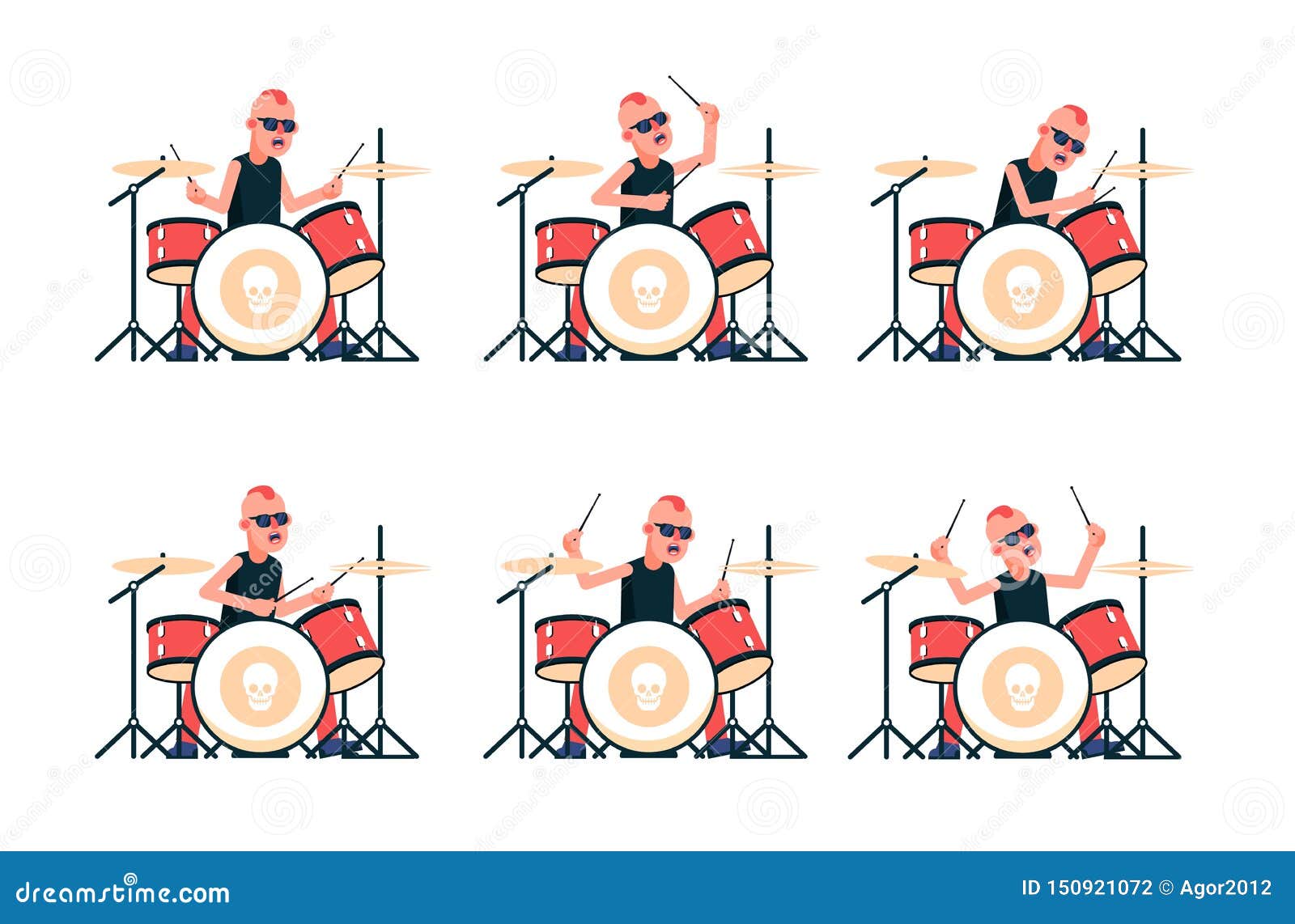 Drummer. Man Playing Drums. Rock Music Player, Jazz Band Artist. Male ...
