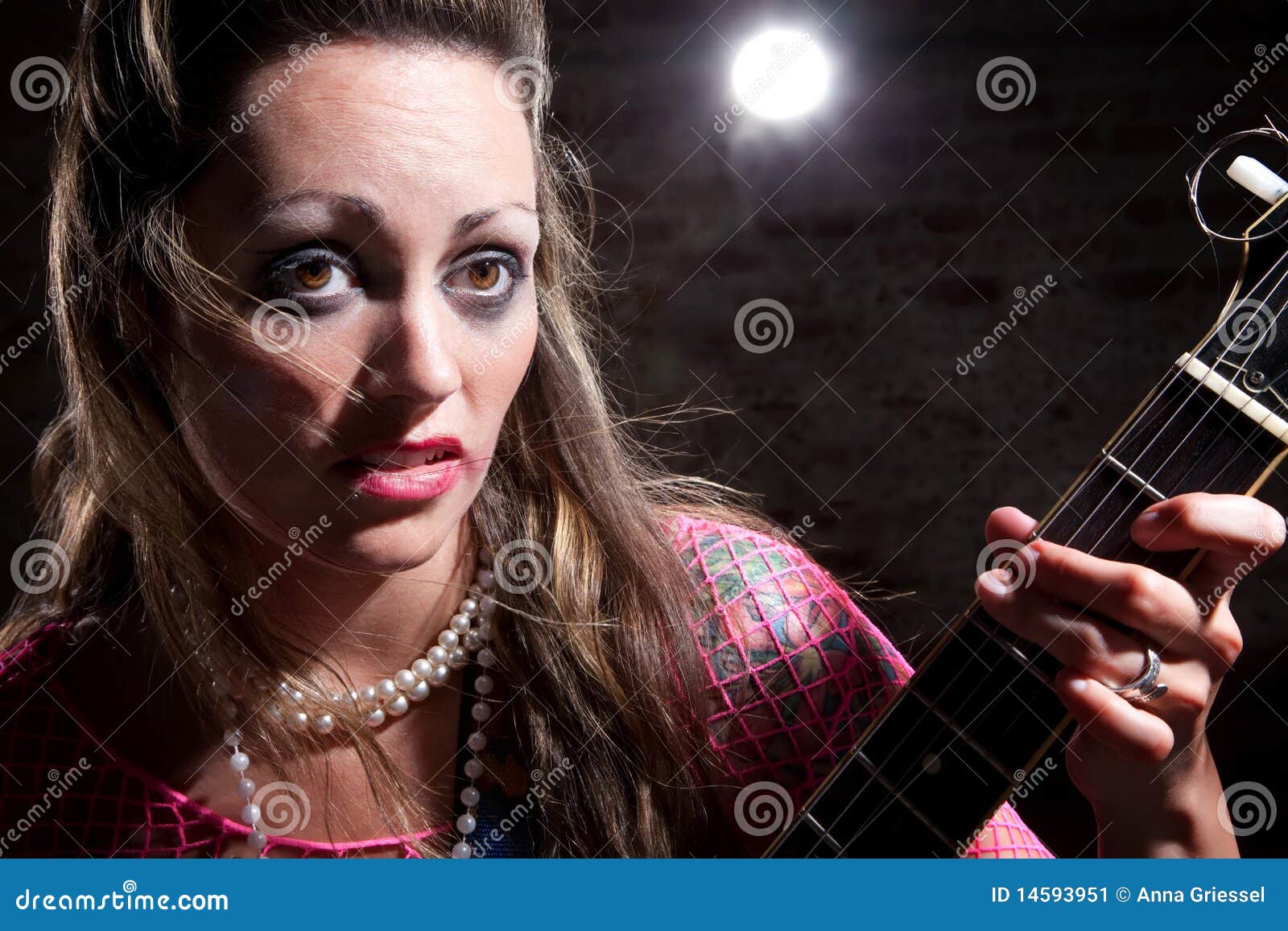 Punk Rock Girl stock image. Image of pearls, necklace - 14593951