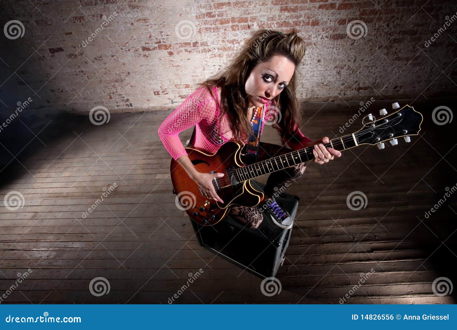 Punk Rock Girl stock photo. Image of pose, female, purple - 14826556