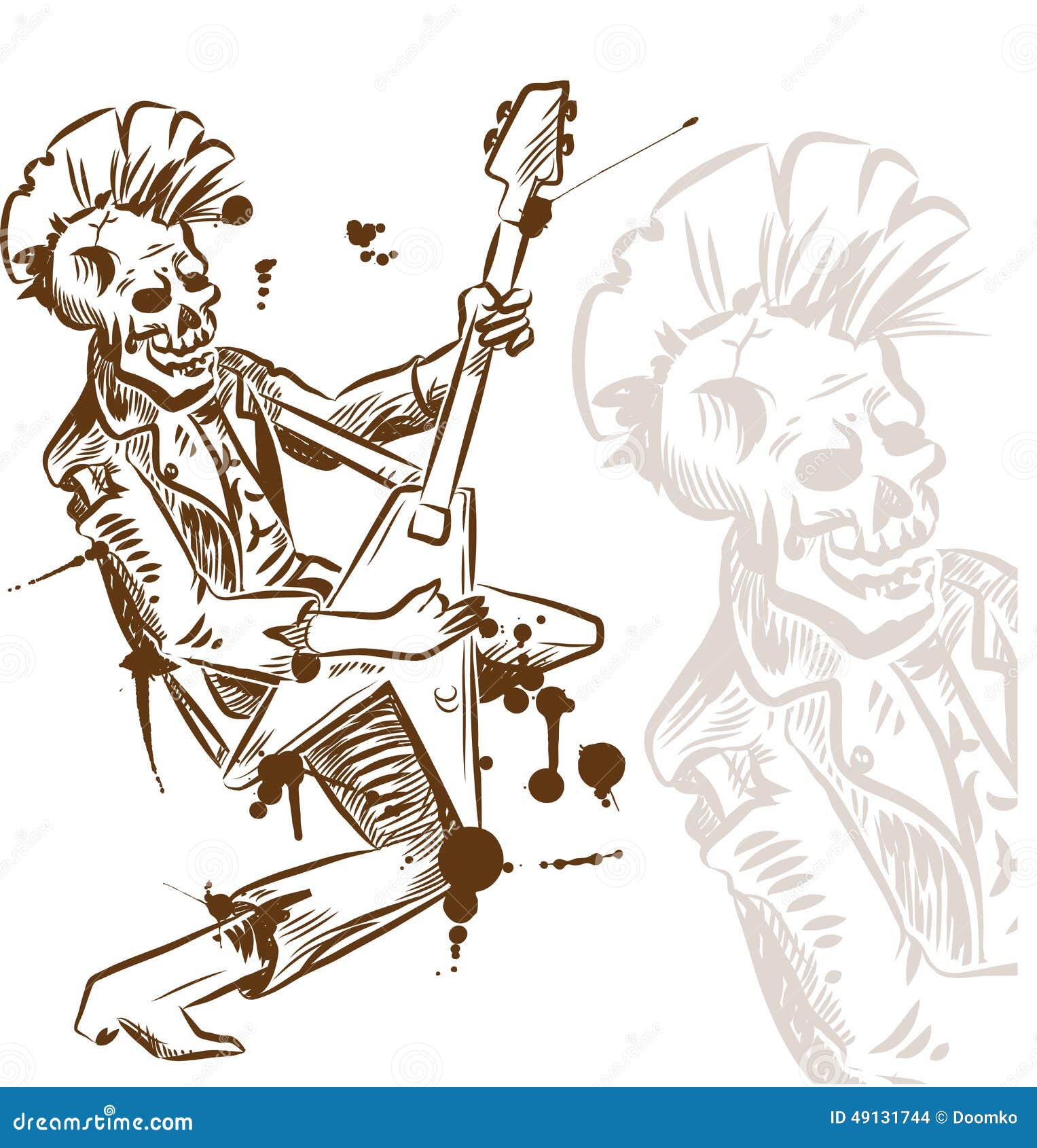 Punk Rock Mouse Vector Illustration Clipart. Simple Alternative Sticker ...