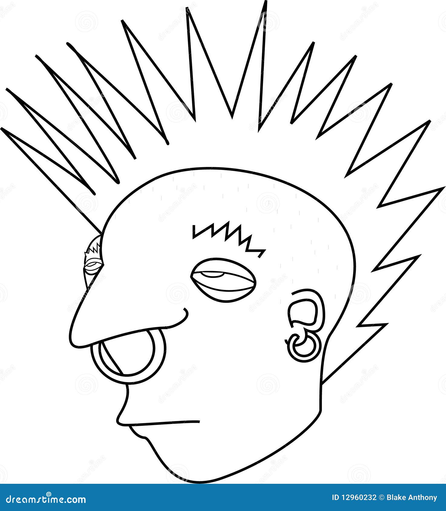 Punk Rock Mohawk Rebel stock vector. Illustration of grunge - 12960232
