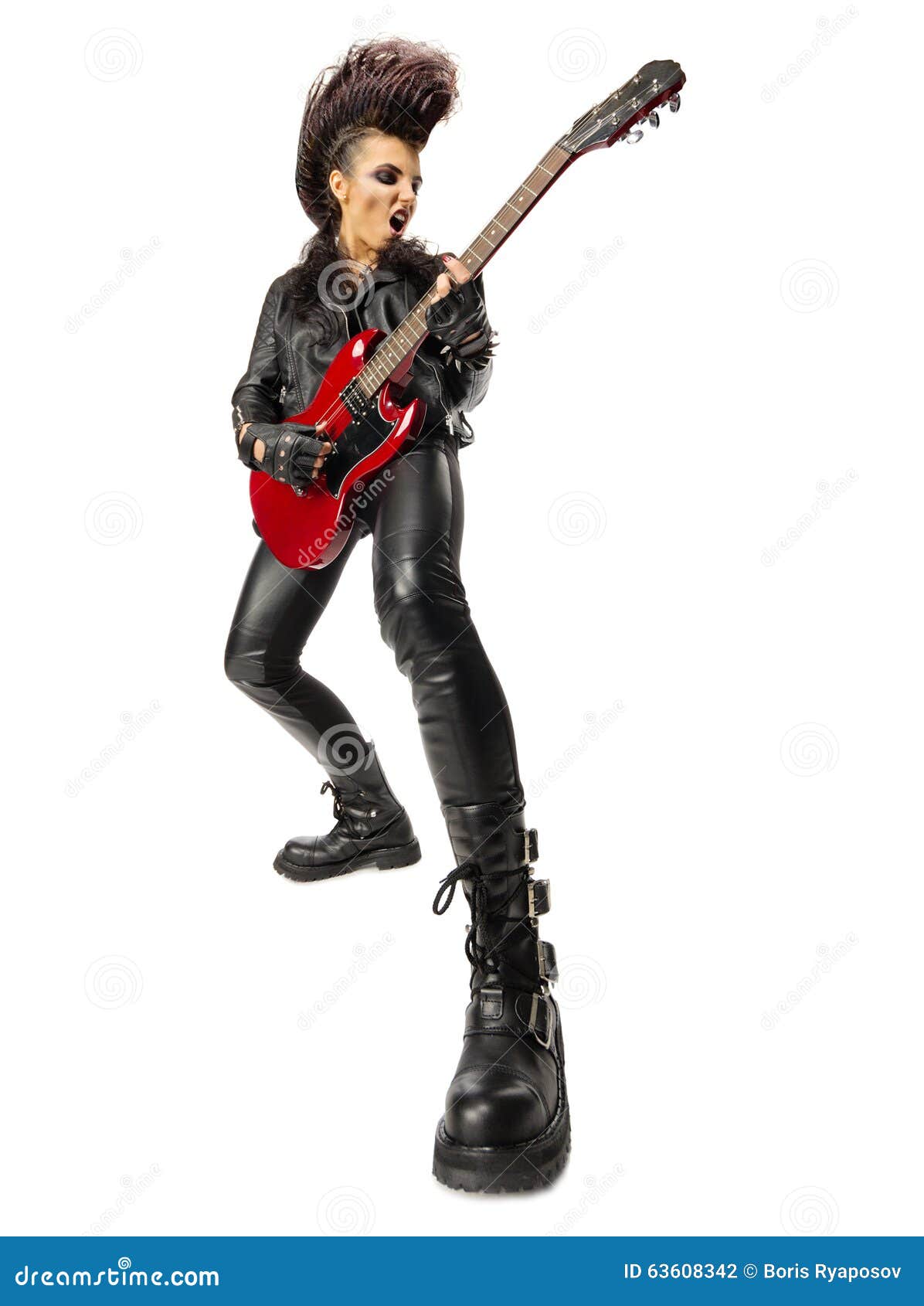Punk Rock Musician Isolated Stock Photo - Image of beautiful, ethnicity ...