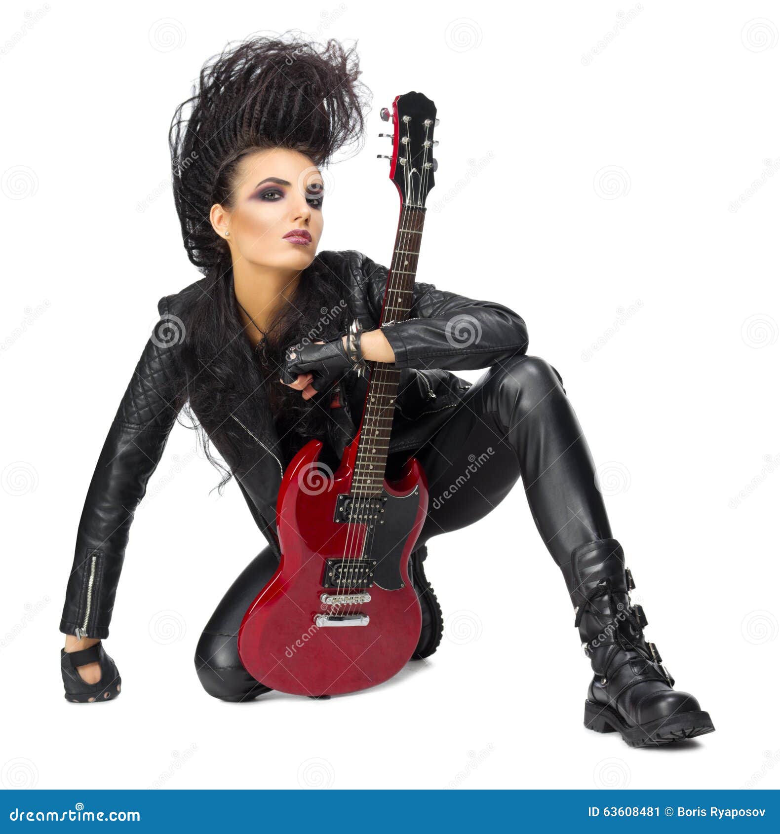 Punk Rock Musician Isolated Stock Image - Image of adult, beautiful ...