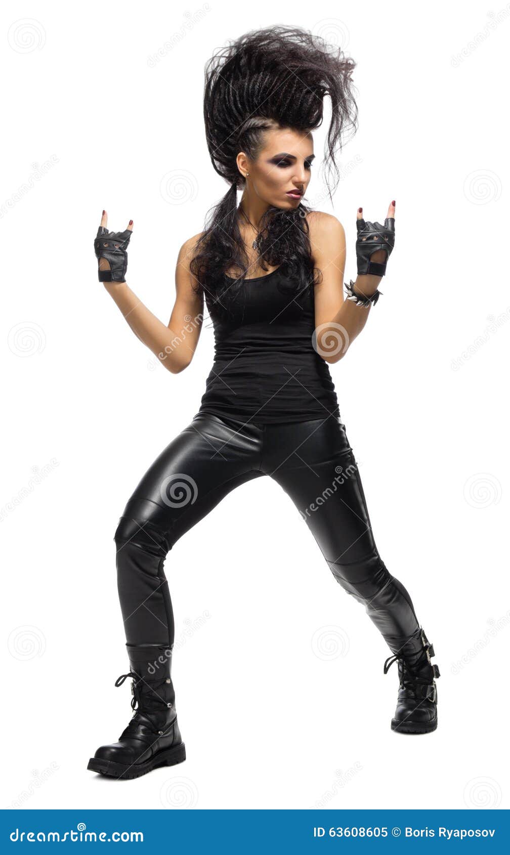 Punk Rock Musician Isolated Stock Image - Image of female, caucasian ...