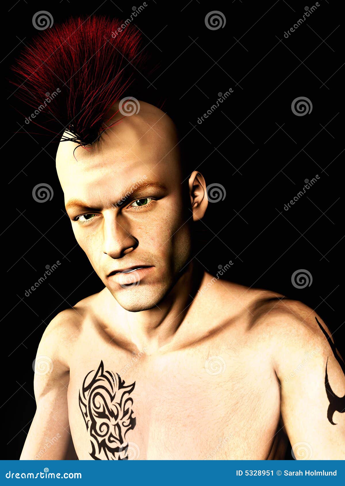 Punk rocker stock illustration. Illustration of male, mohawk - 5328951