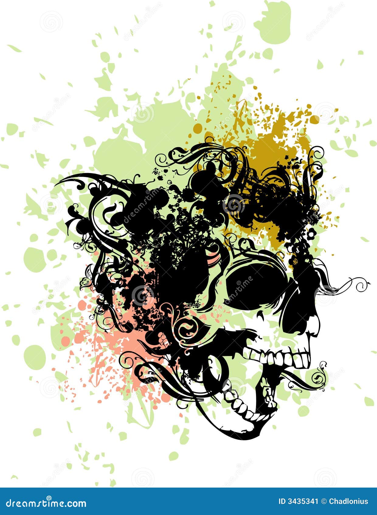 Punk skull illustration stock vector. Illustration of punk - 3435341