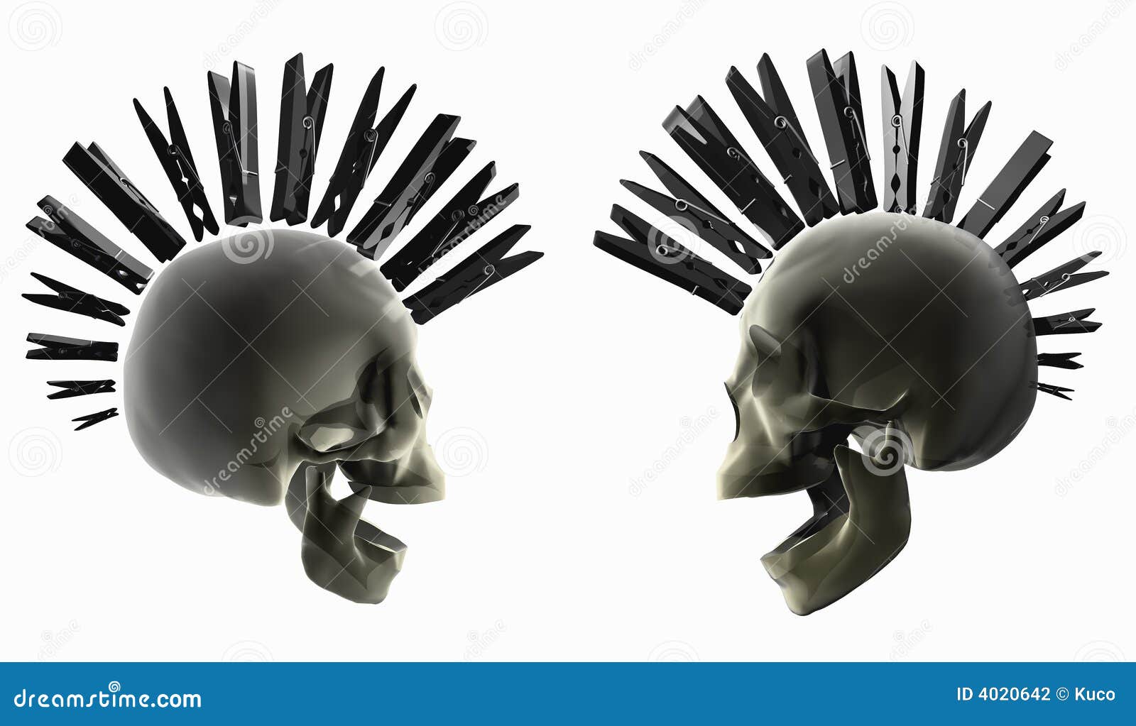 Punk skulls stock illustration. Illustration of fairytale - 4020642