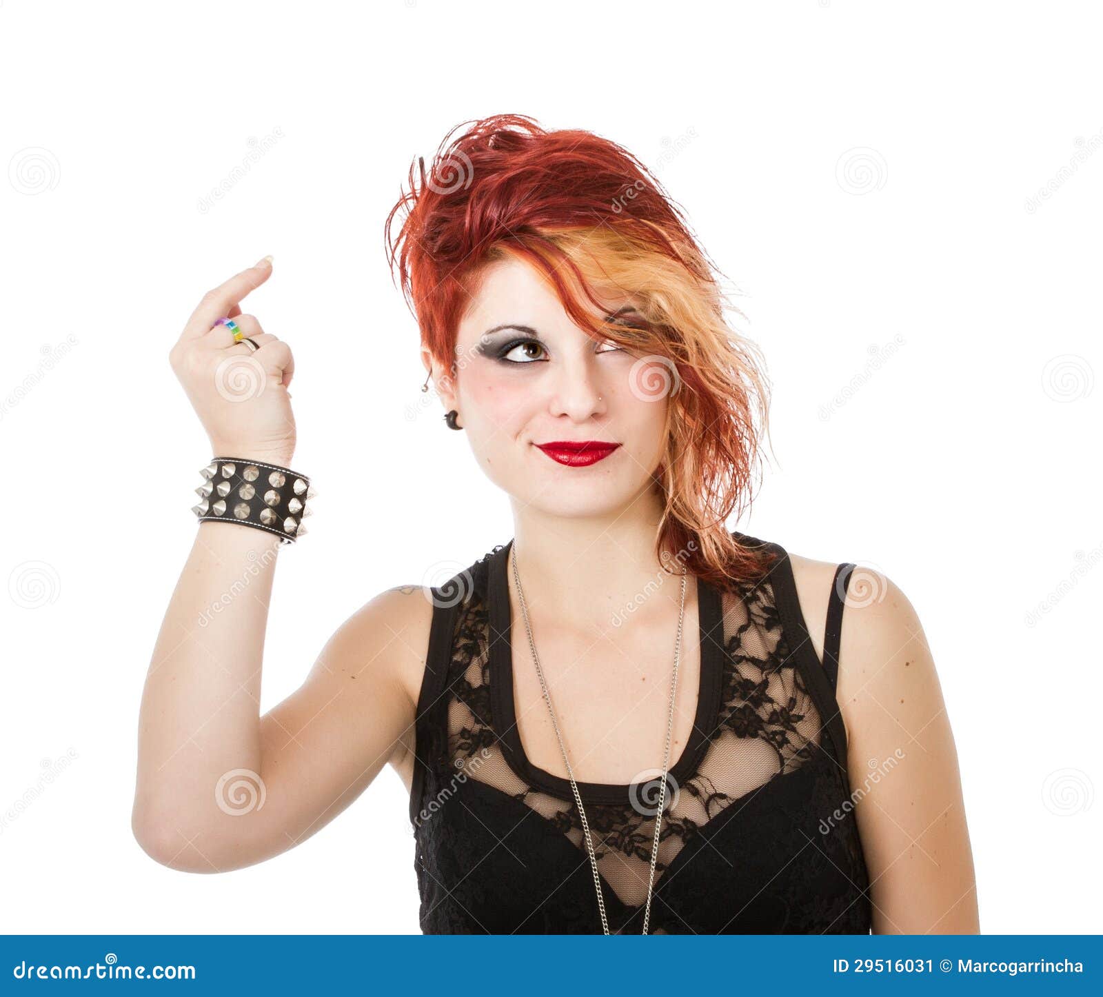 Punk woman showing idea stock image. Image of heavy, portrait - 29516031