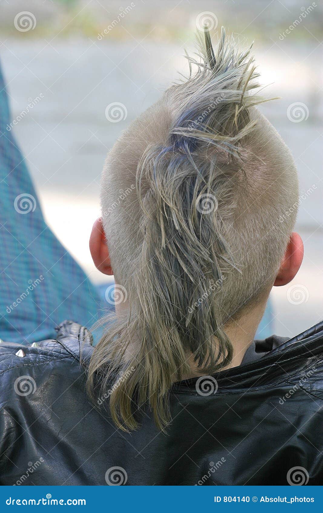 Punker in Black Leather Jacket Stock Photo - Image of outside ...
