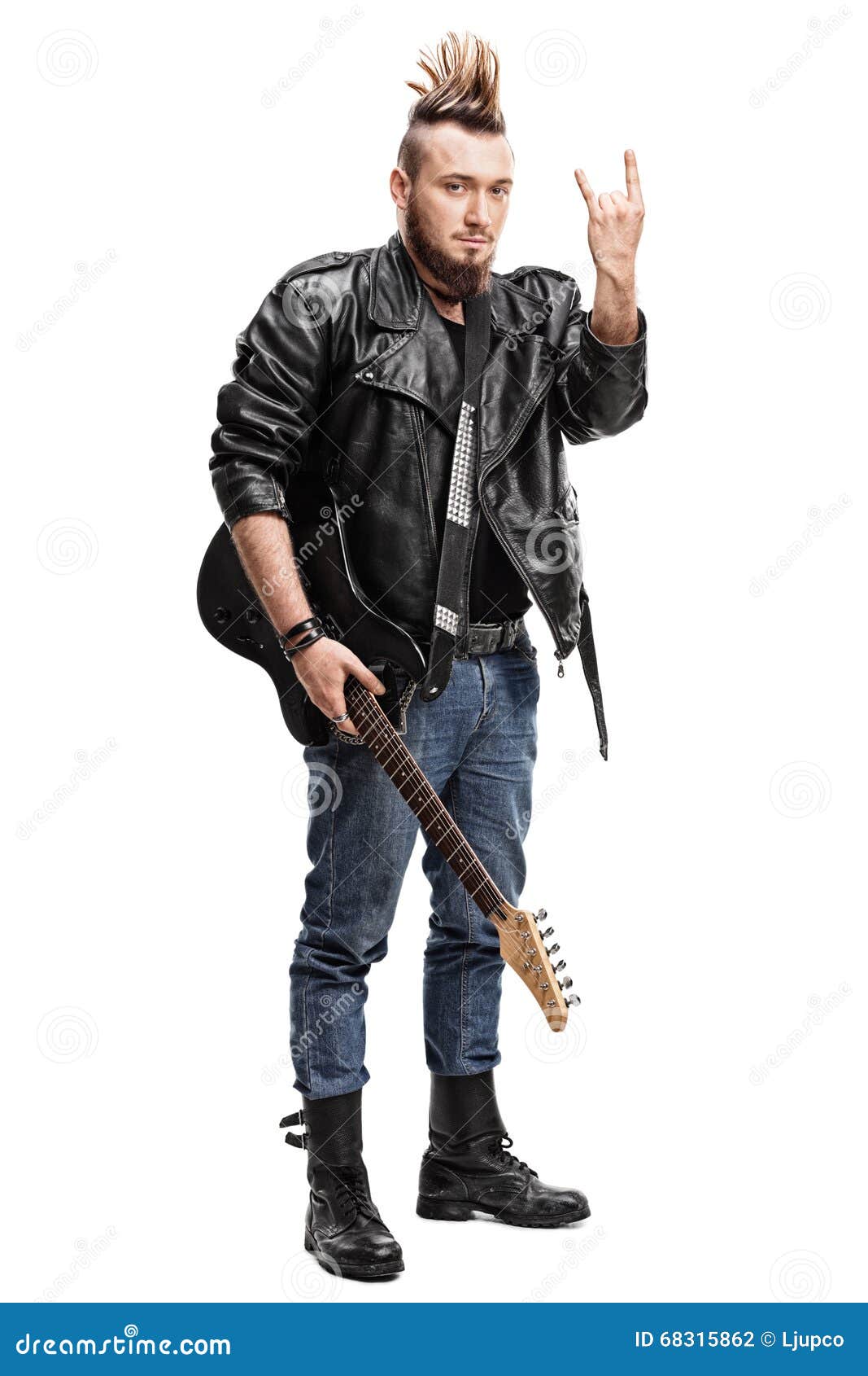 Punker Die Een Hardcore Handgebaar Maken Stock Foto - Image of ...