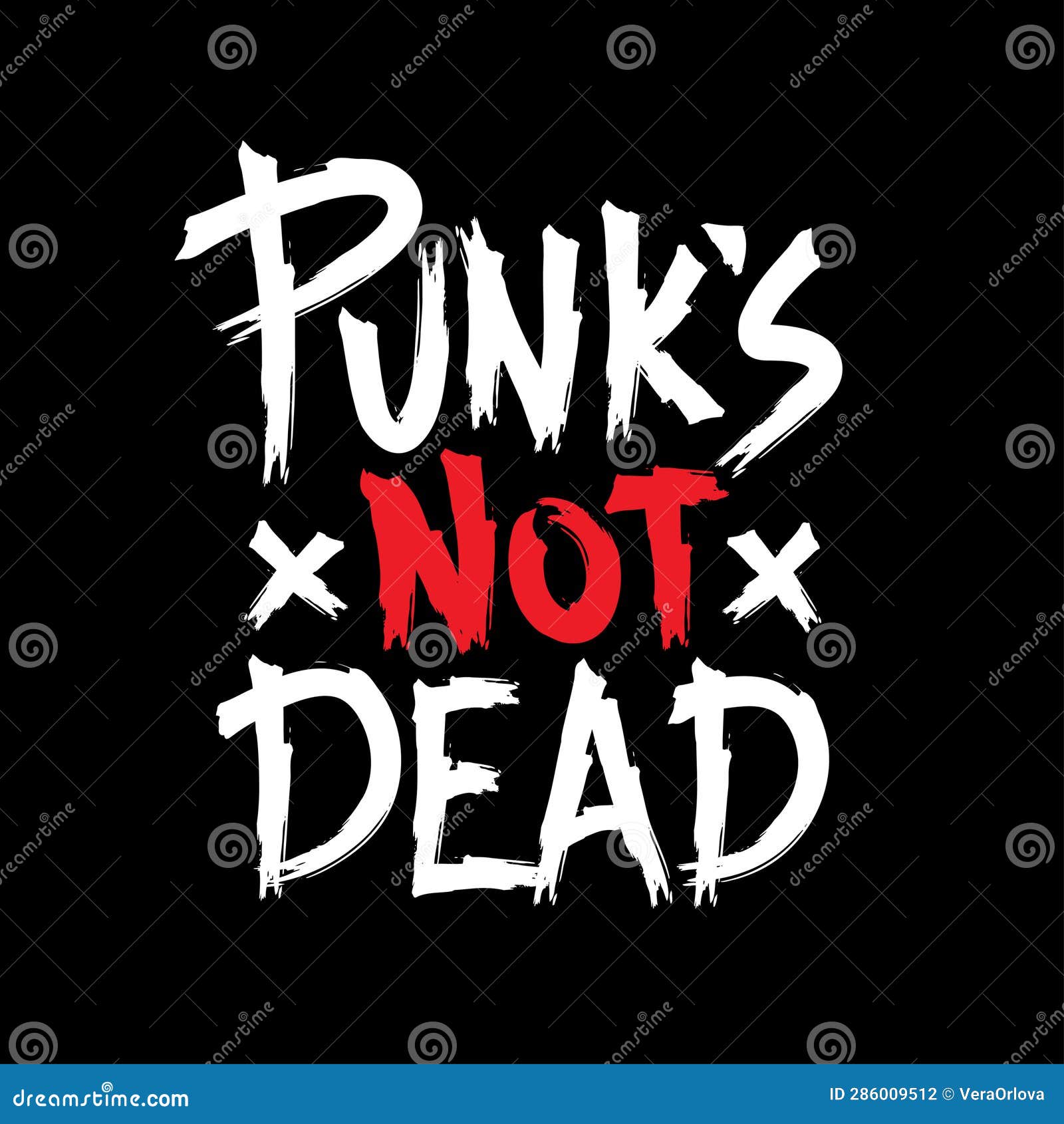Punks Not Dead. Vector Hand Drawn Inscription Stock Vector ...