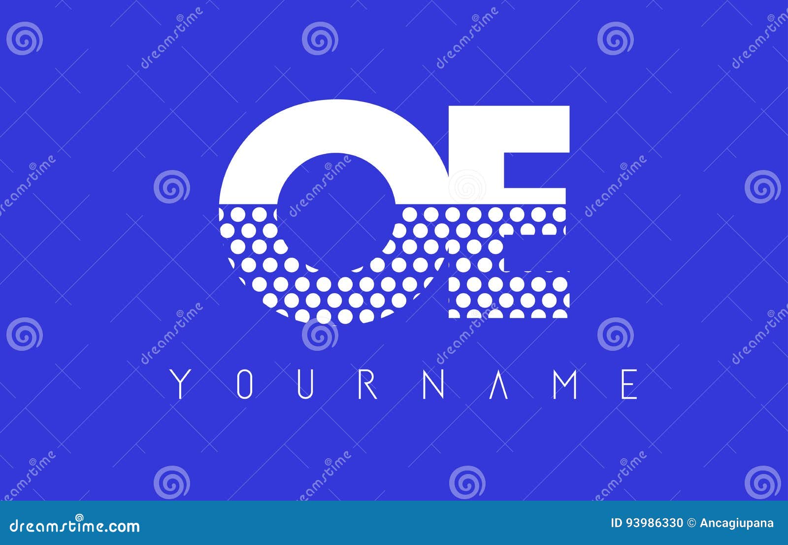 Punktierter Buchstabe Logo Design OE O E Mit Blauem Hintergrund Vektor ...