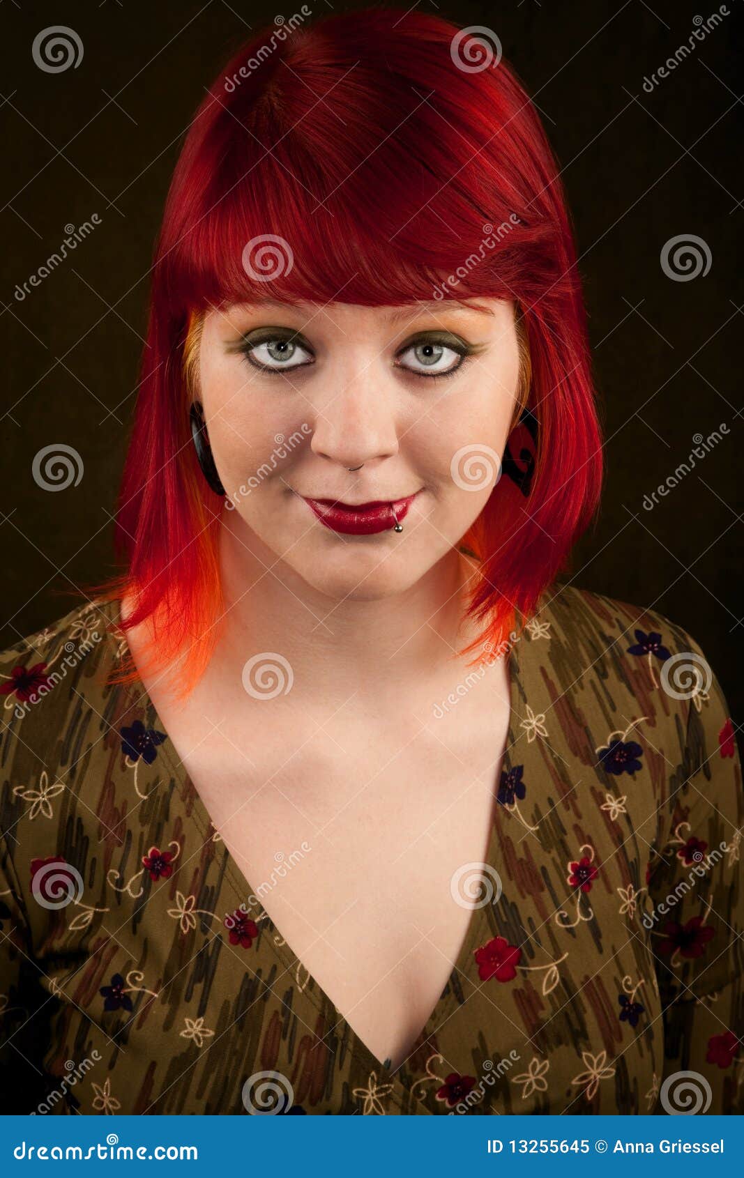 Punky Girl with Red Hair stock image. Image of beautiful - 13255645