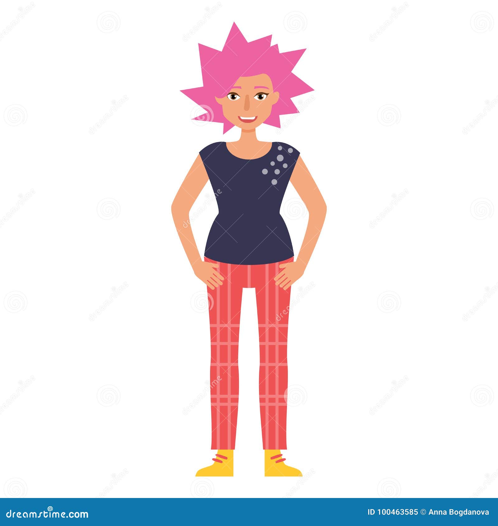 Punky Vector Historieta Aislado Ilustración del Vector - Ilustración de ...