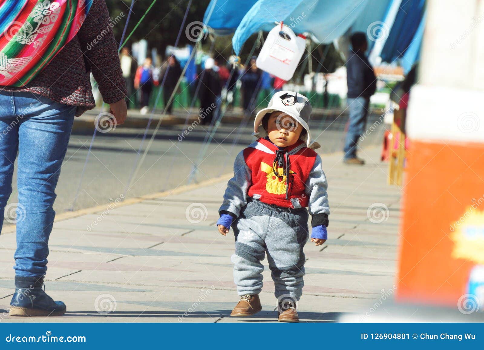 Puno, Peru - August 17th 2018:a Cute Peruvian Boy with a Hat. Editorial ...