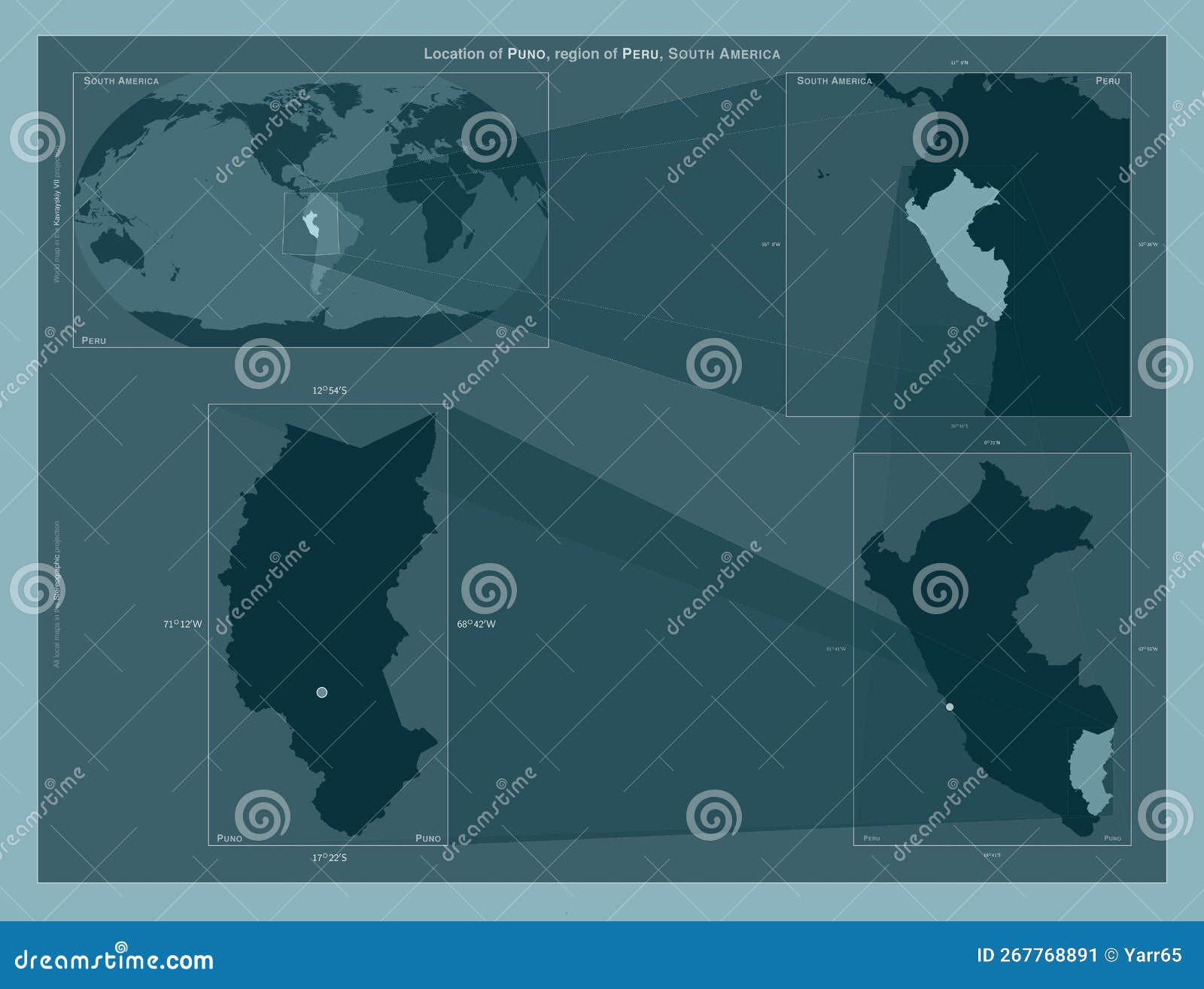 Puno, Peru. Described Location Diagram Stock Illustration ...