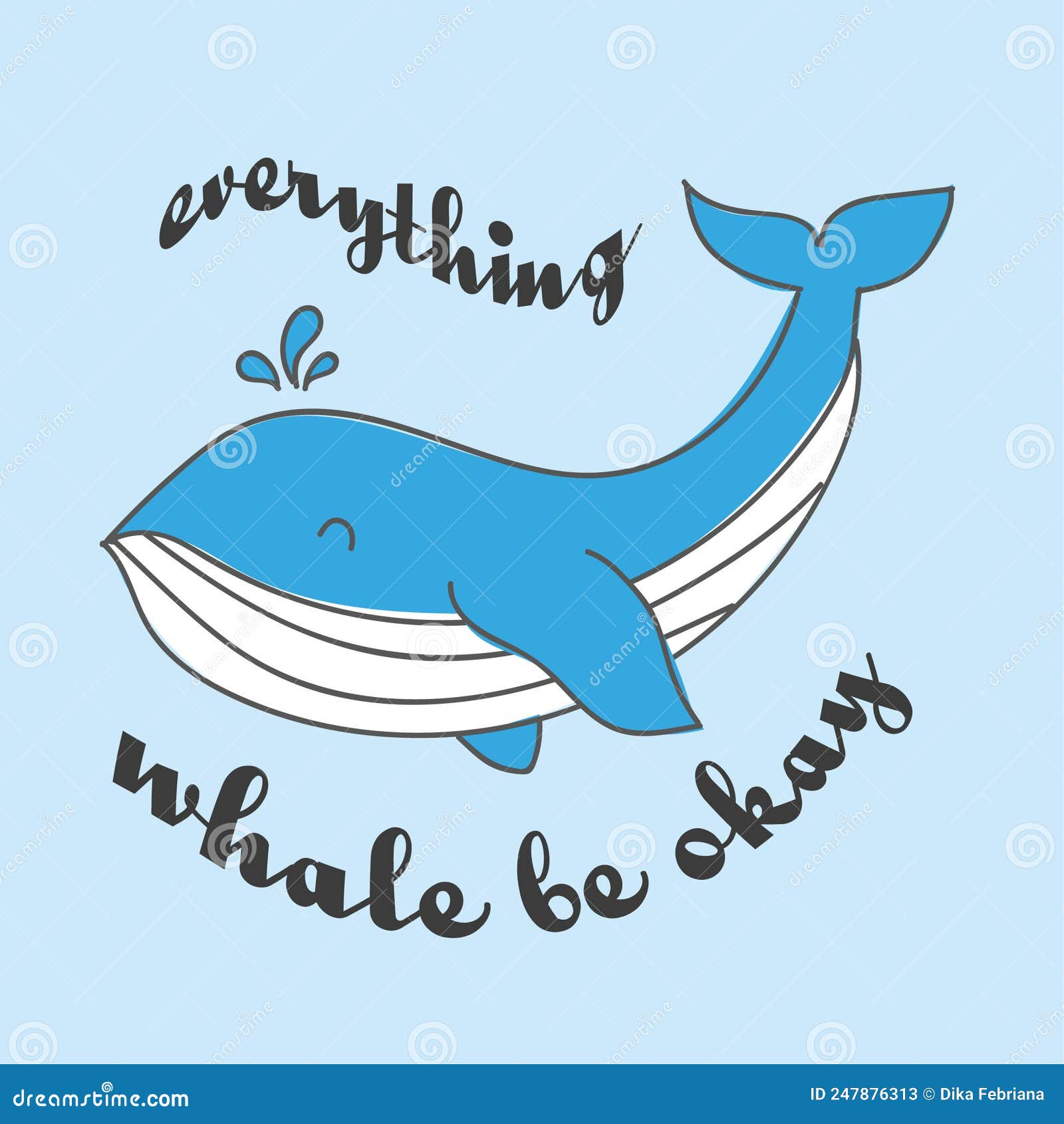 Puns Everything Whale Be Okay Stock Vector - Illustration of puns ...