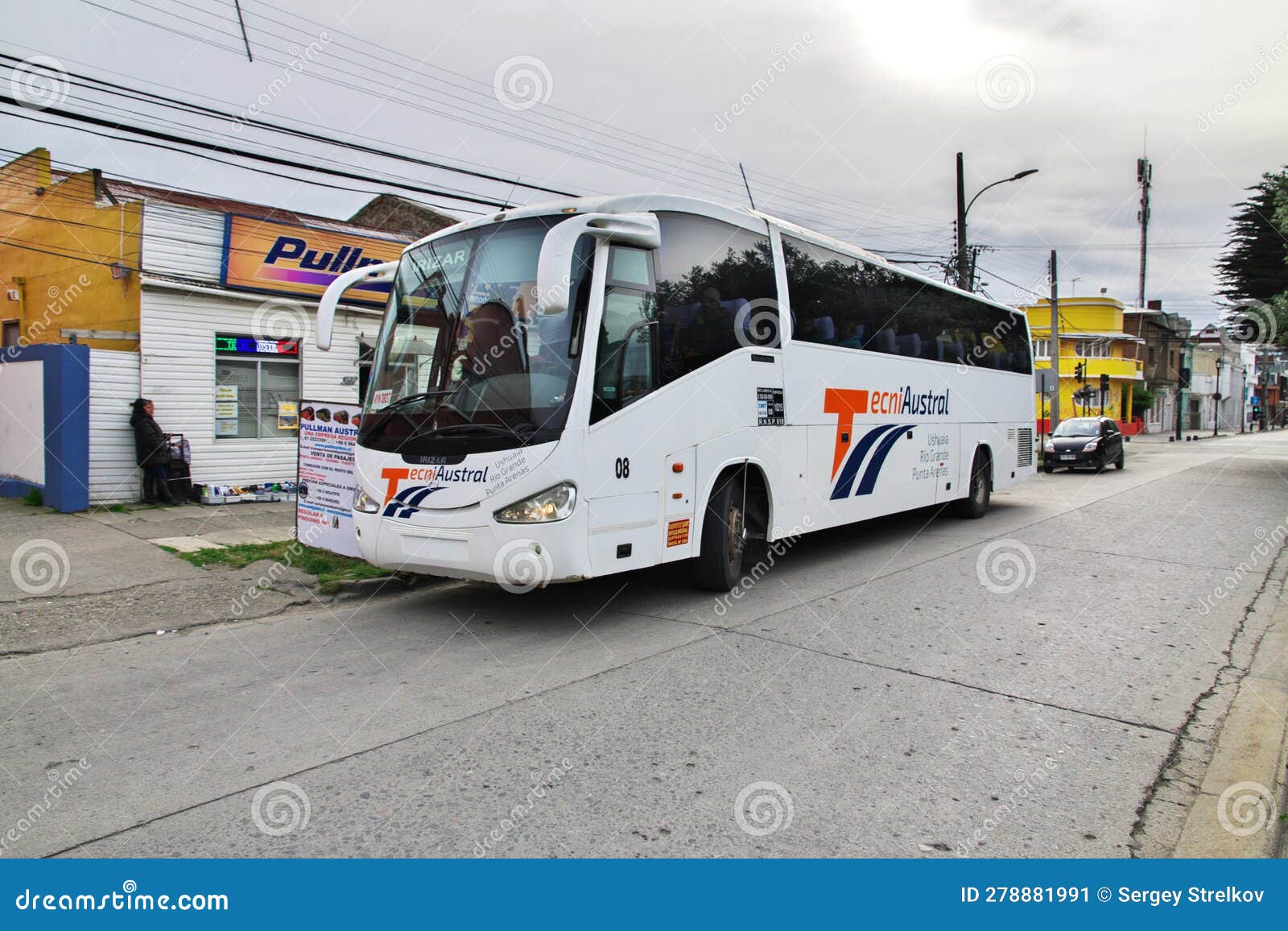 Punta Arenas, Patagonia, Chile - 21 Dec 2019. the Bus in Punta Arenas ...