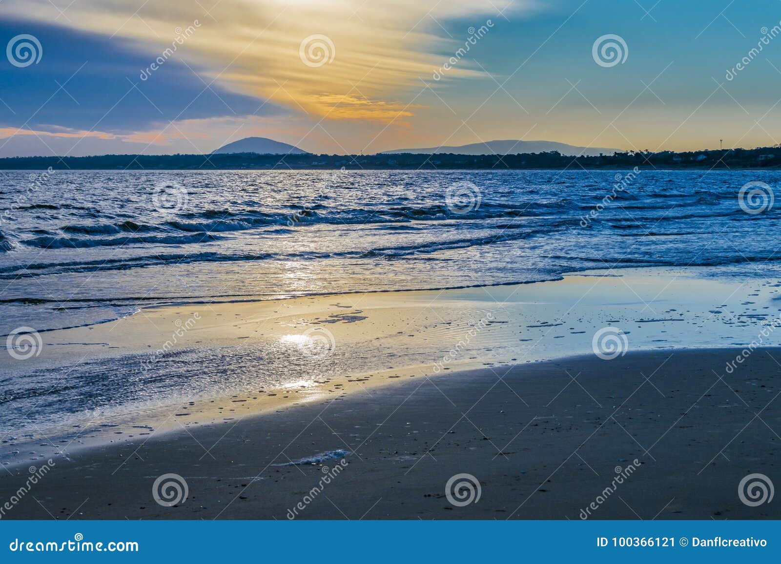 Punta Ballena Beach at Sunset Time, Uruguay Stock Image - Image of ...
