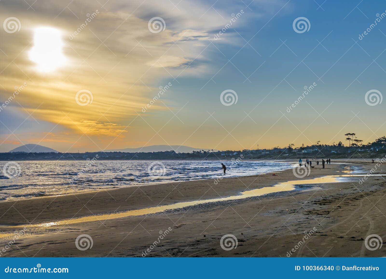 Punta Ballena Beach at Sunset Time, Uruguay Stock Photo - Image of ...