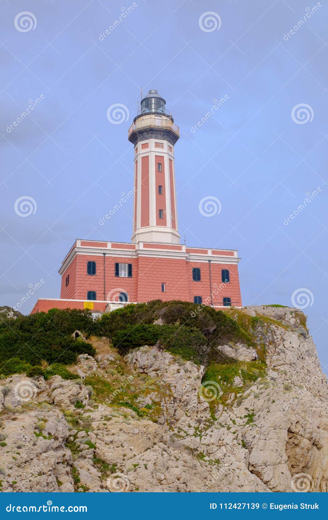 The Punta Carena Lighthouse, Capri. Stock Image - Image of torre ...