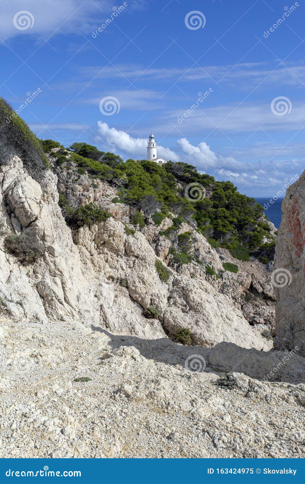 Punta de Capdepera stock image. Image of landscape, cliff - 163424975