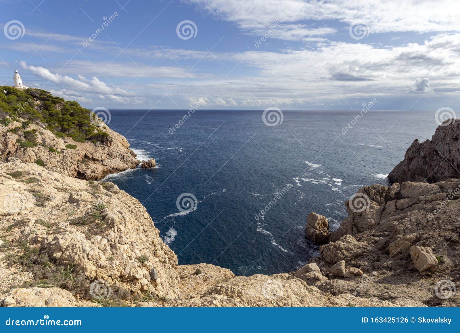 Punta de Capdepera stock photo. Image of nature, cliff - 163425126