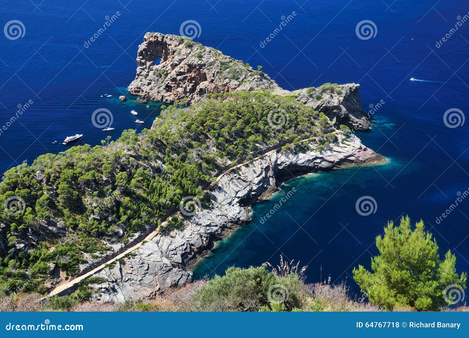 Punta de Sa Foradada stock photo. Image of balearic, aerial - 64767718