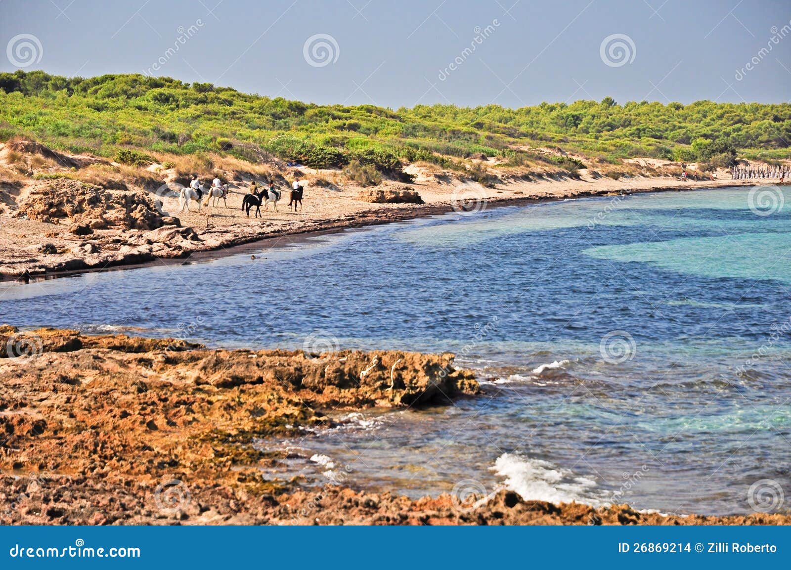 Punta Della Suina Beach in Salento Stock Photo - Image of sand, water ...