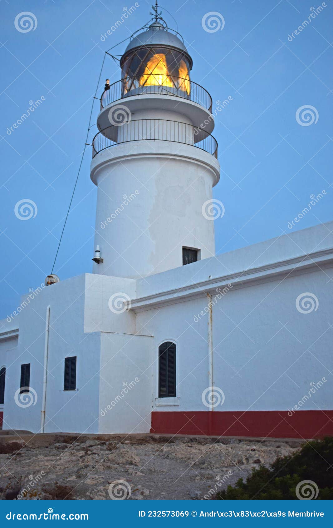 Punta Nati Lighthouse in Menorca Spain Stock Image - Image of light ...