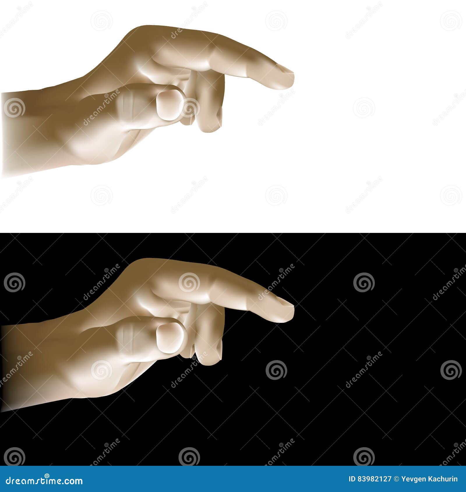 Punti Realistici Del Dito Della Mano Illustrazione Vettoriale ...