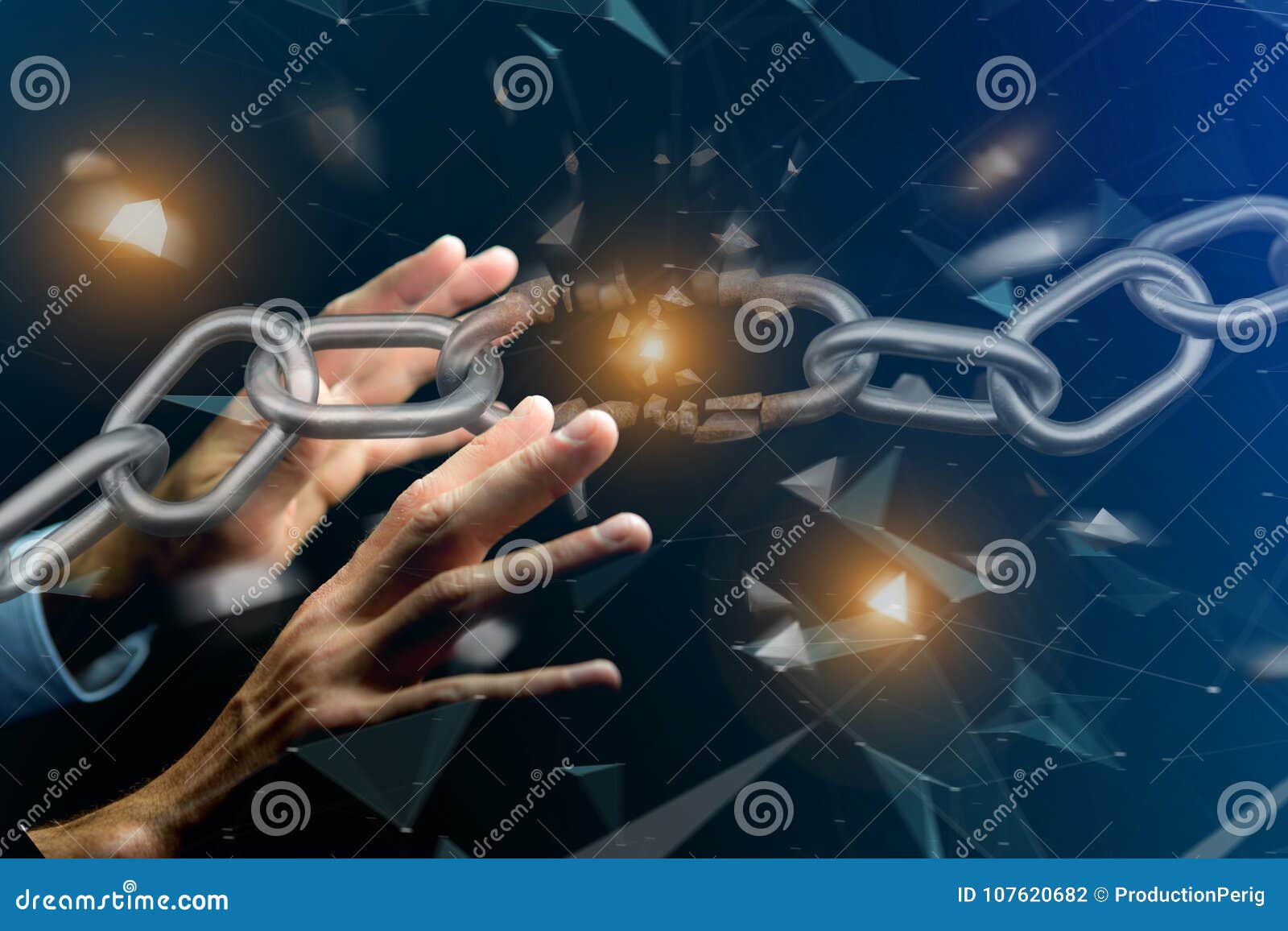 Punto Debole Di Una Catena Rotta Che Esplode - 3d Rendono Fotografia ...