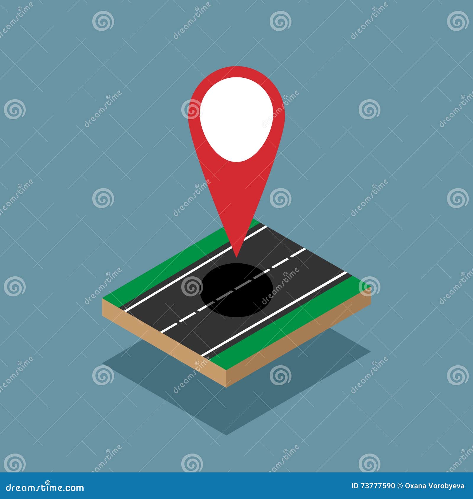 Punto Del Destino En El Isometrics Del Mapa Stock de ilustración - Ilustración de concepto ...