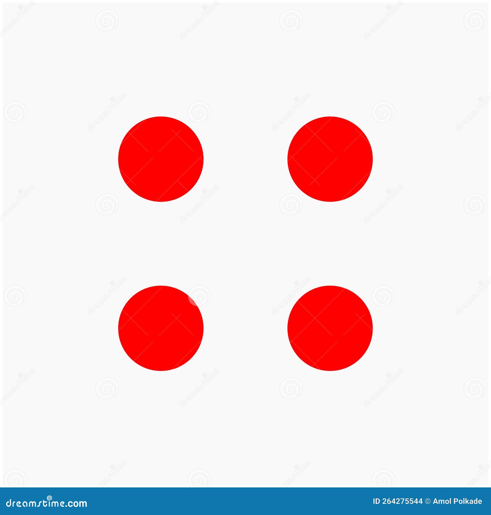 4 Puntos Rojos Con El Icono Cuadrado De 4 Puntos Rojos Ilustración del ...