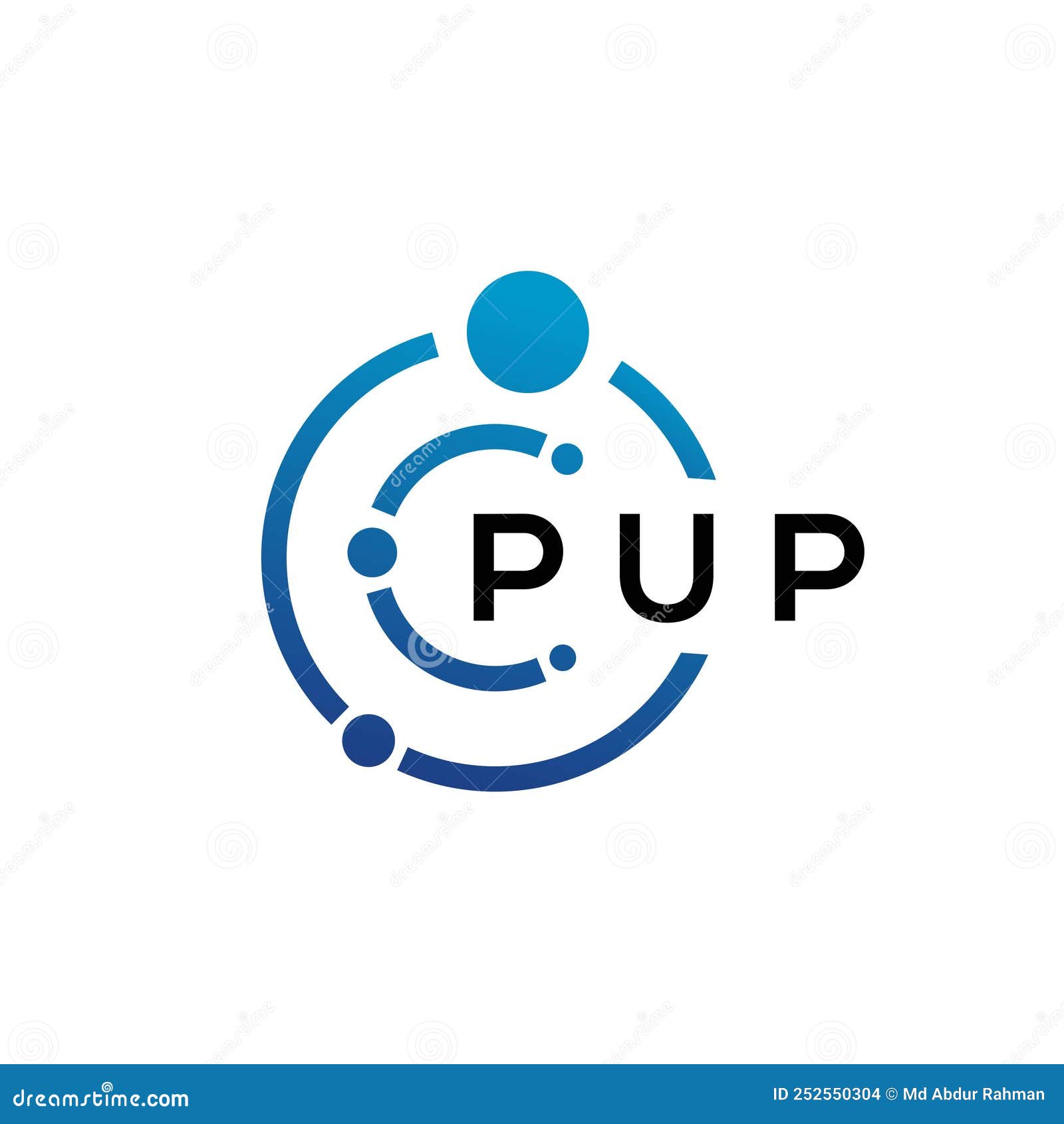 PUP Letter Technology Logo Design on White Background. PUP Creative ...