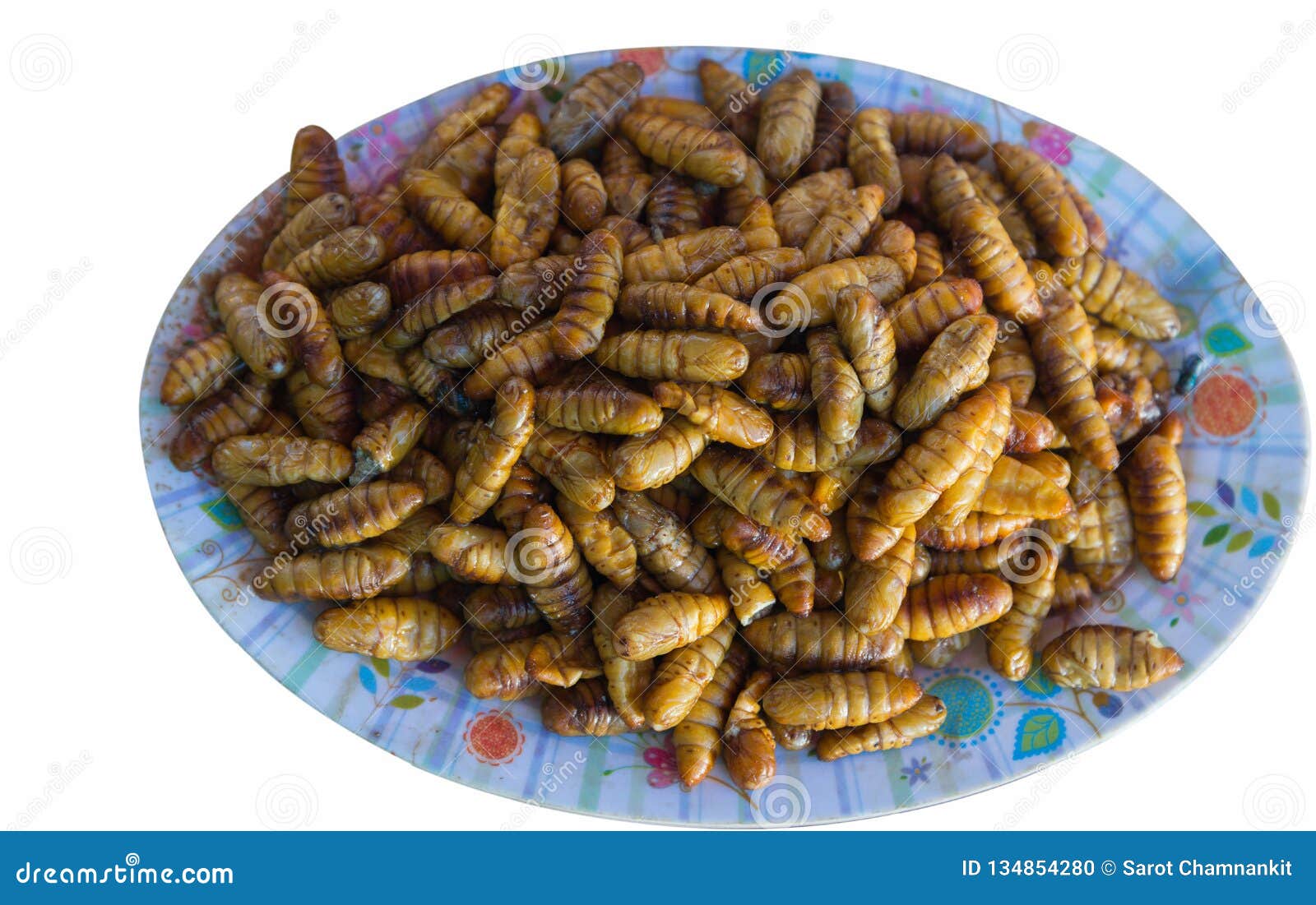 Pupa of Bombyx Mori Cooked Ready To Eat. Stock Photo - Image of ...