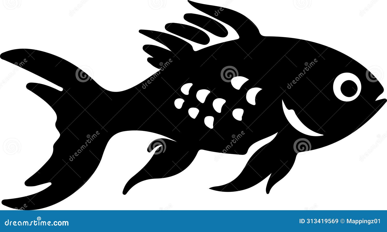 Pupfish Black Silhouette Generative Ai Vector Illustration ...