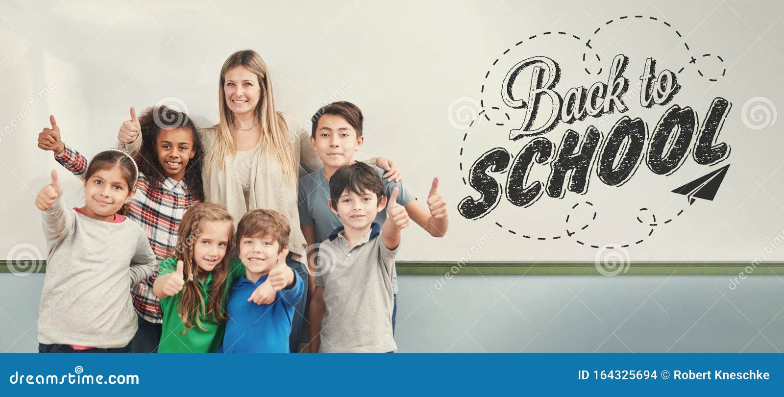 Pupil of a Class Next To Back To School Text Stock Photo - Image of ...