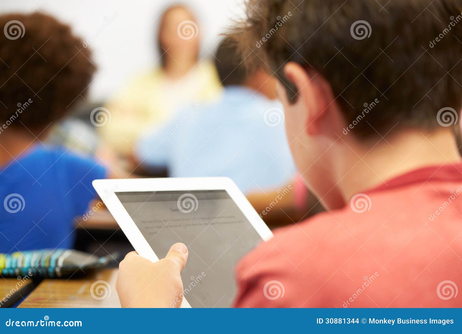 Pupil in Class Using Digital Tablet Stock Photo - Image of racial ...