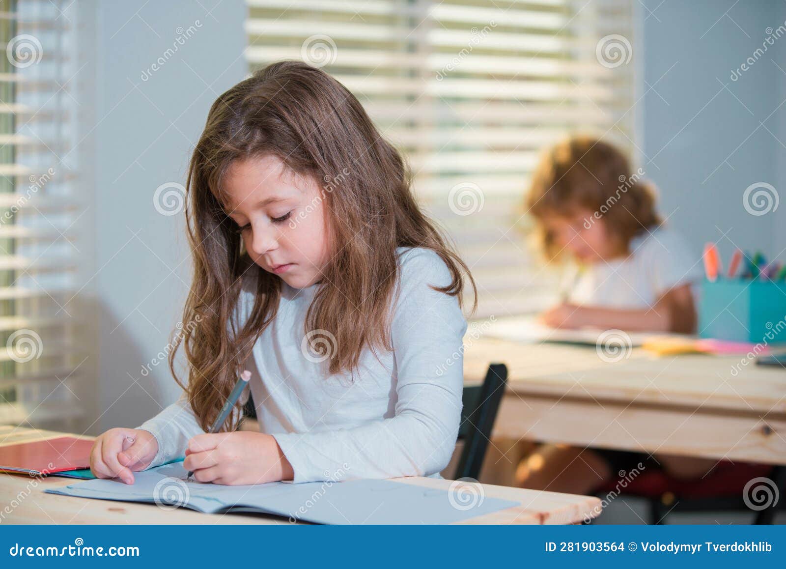 Pupil in Classroom at School. Education, Elementary School, Learning ...