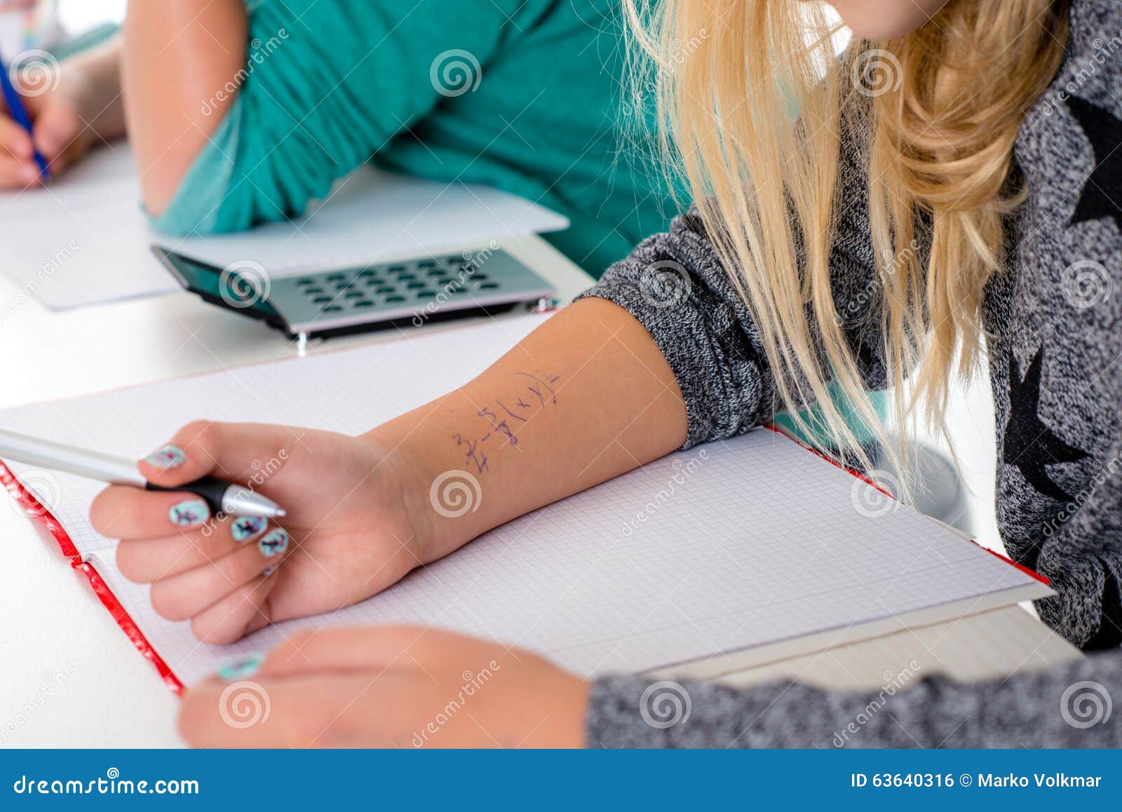 Pupil copy off for test stock photo. Image of person - 63640316