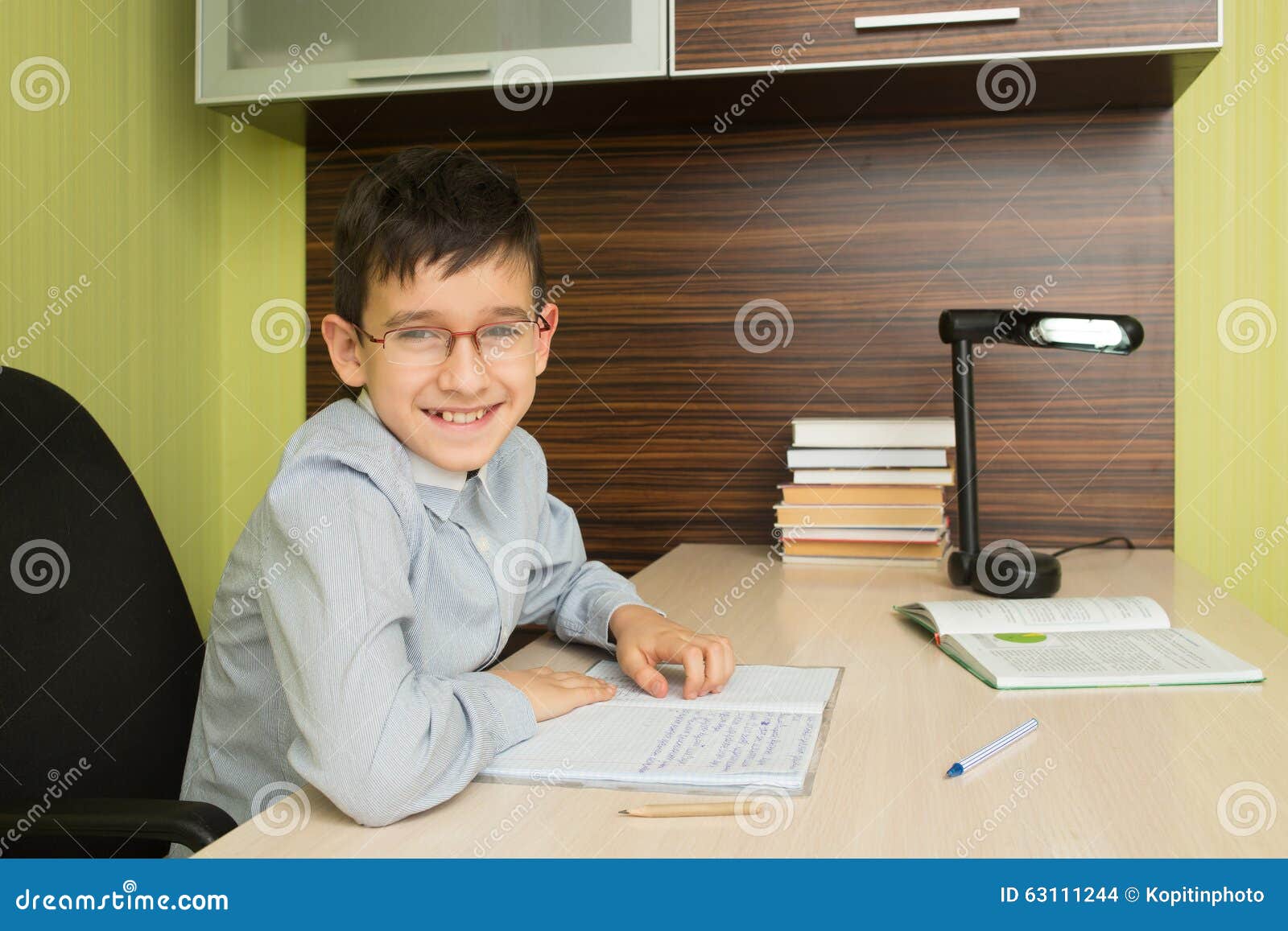Pupil Elementary School Does Homework Stock Photo - Image of caucasian ...
