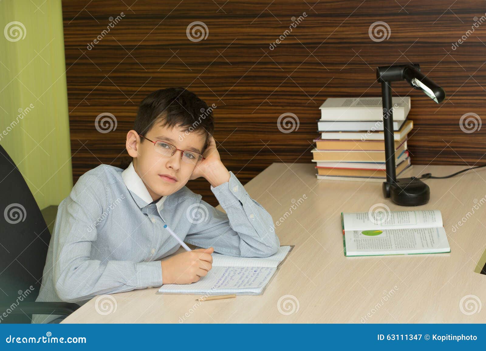 Pupil Elementary School Does Homework Stock Image - Image of blackboard ...