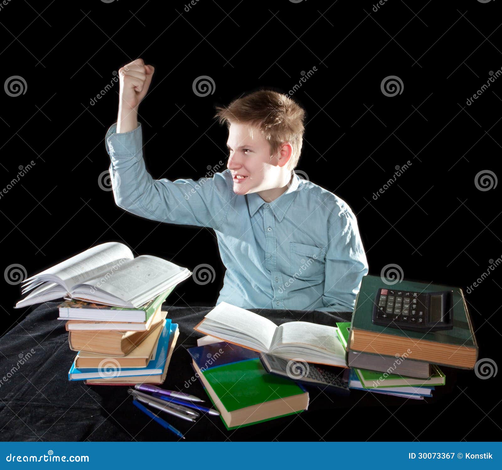 The pupil shakes the fist stock image. Image of schoolboy - 30073367
