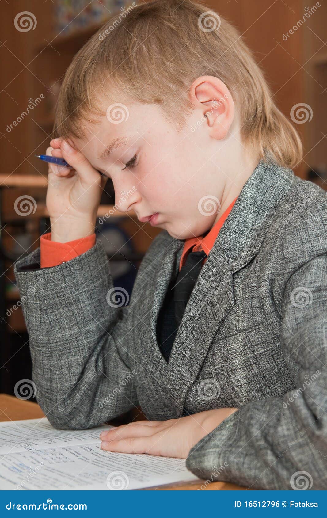 Pupil reading a book stock photo. Image of beginnings - 16512796